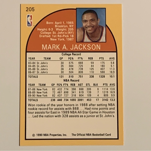 NBA HOOPS | Toys | 99 Nba Hoops New York Knicks Mark Jackson 205 | Poshmark